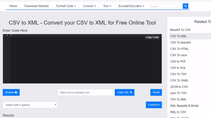Csv To Xml Convert Your Csv To Xml For Free Online Tool Bfo Tool