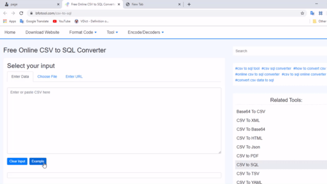 免费在线 Csv 到 Sql 转换器 Bfotool