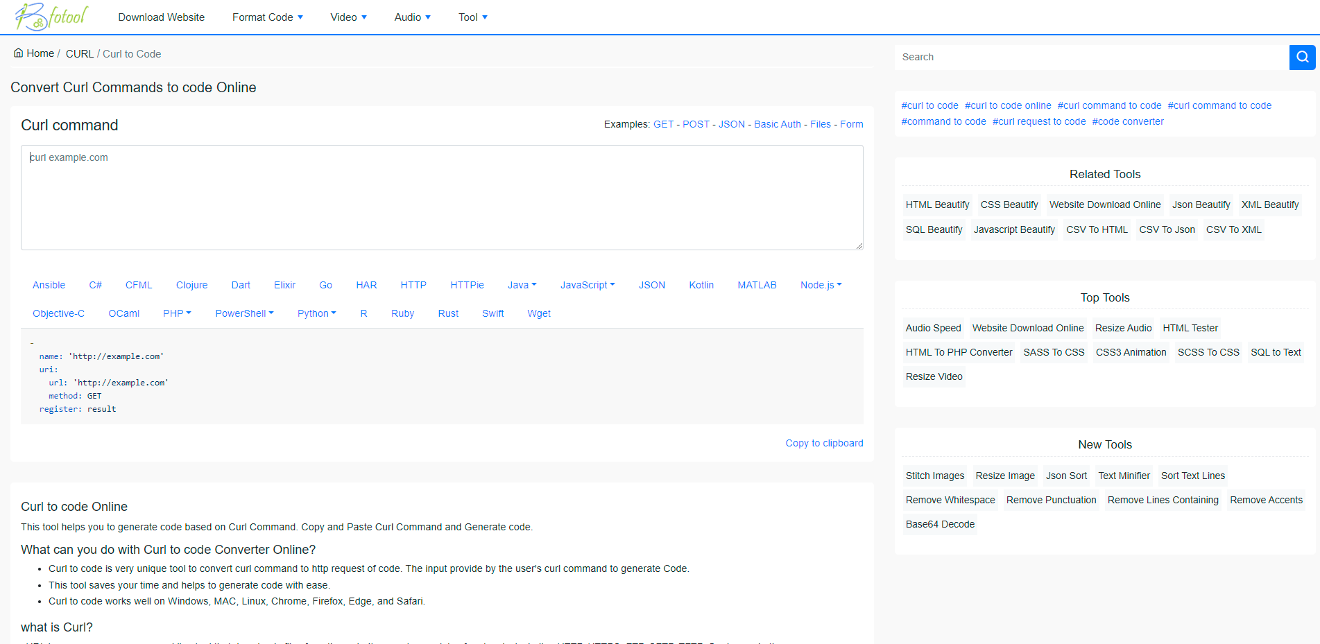 Convert Curl Commands To Code Online Bfotool
