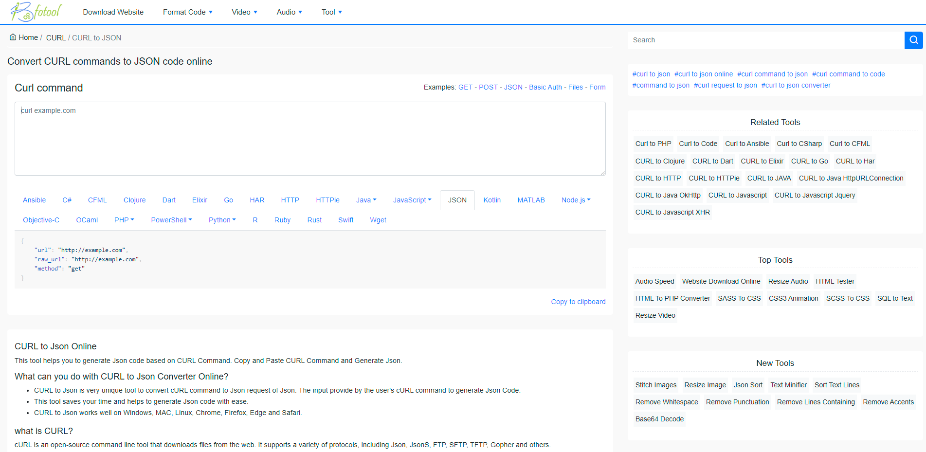 Convert Curl Commands To Json Code Online Bfotool