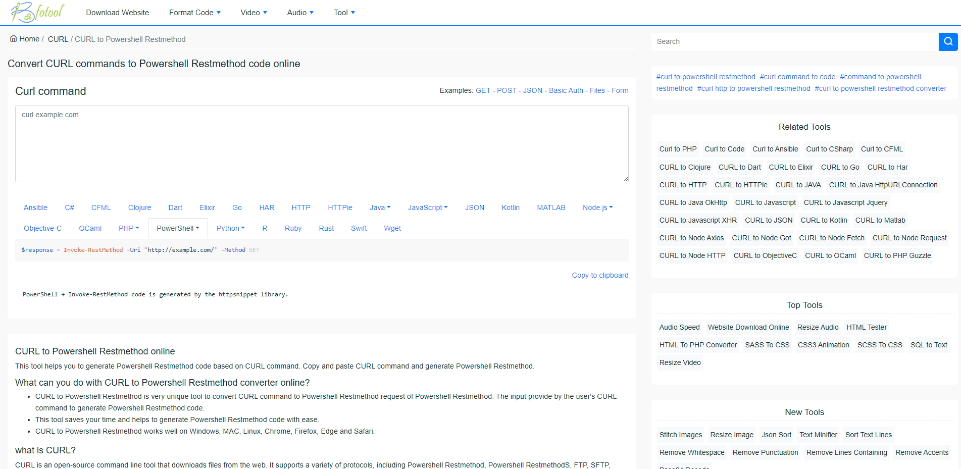 Convert Curl Commands To Powershell Restmethod Code Online Bfotool 5927