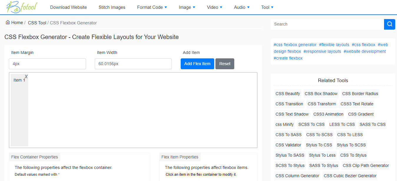 Css Flexbox Generator 为您的网站创建灵活的布局 Bfotool